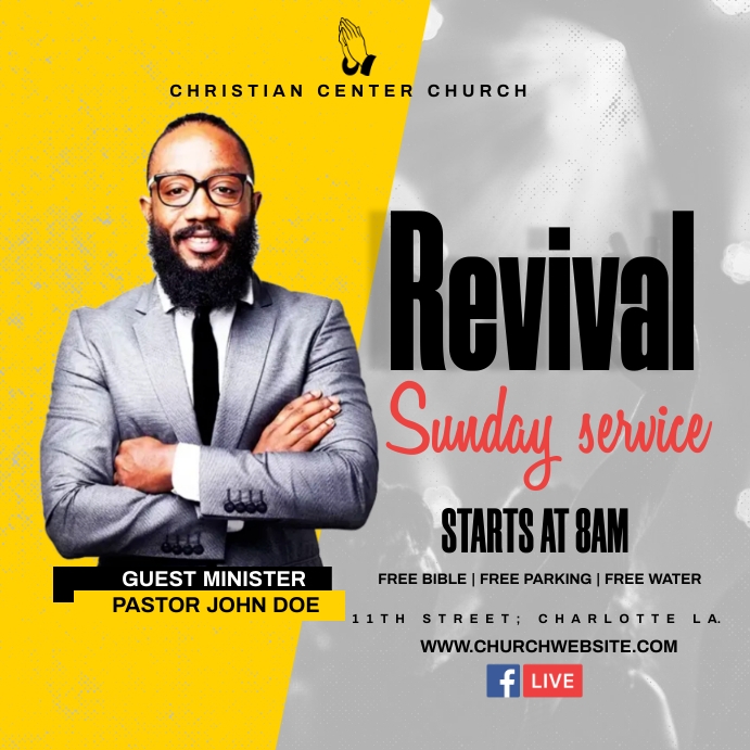 revival sunday service Template | PosterMyWall