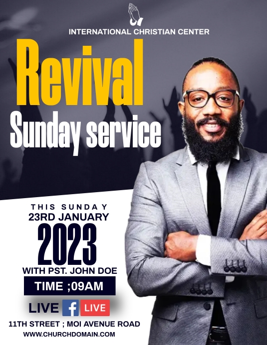 Plantilla de revival sunday service | PosterMyWall