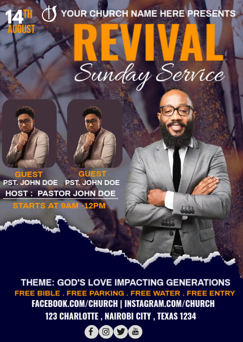 revival sunday service Template | PosterMyWall