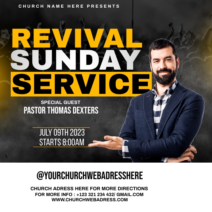 Plantilla de revival sunday service | PosterMyWall
