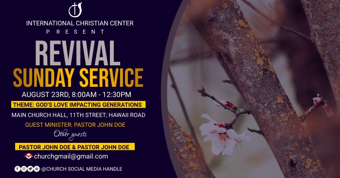 revival sunday service Template | PosterMyWall