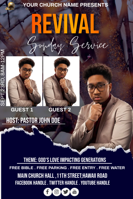 revival sunday service Template | PosterMyWall