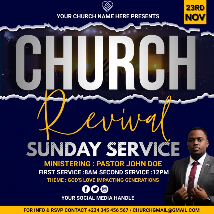 revival sunday service Template | PosterMyWall