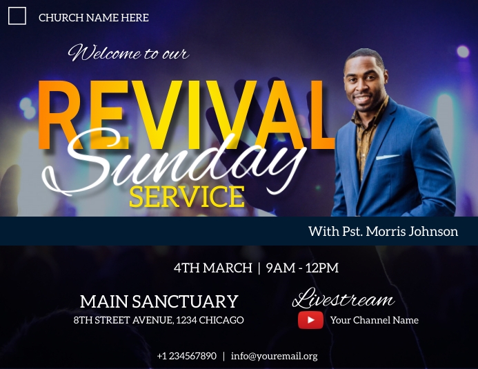 Copy of revival sunday service flyer | PosterMyWall