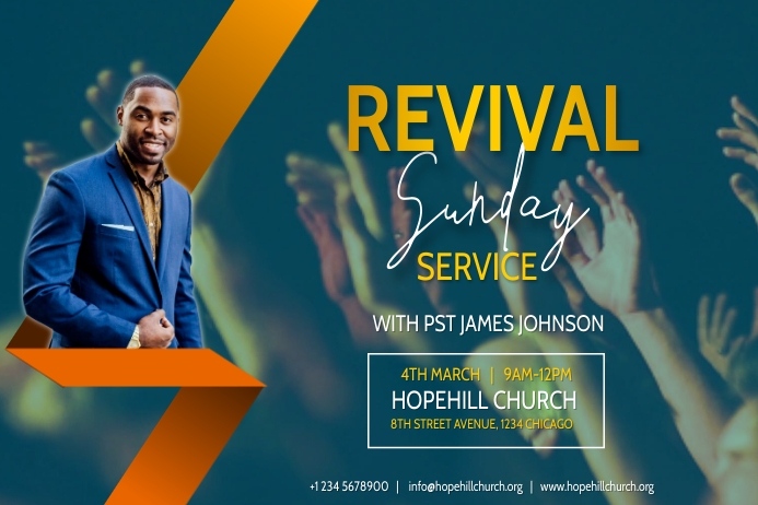 Copy of revival sunday service flyer | PosterMyWall