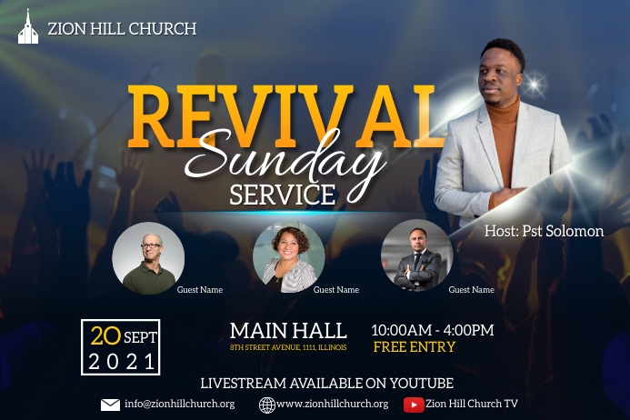 revival sunday service flyer Template | PosterMyWall