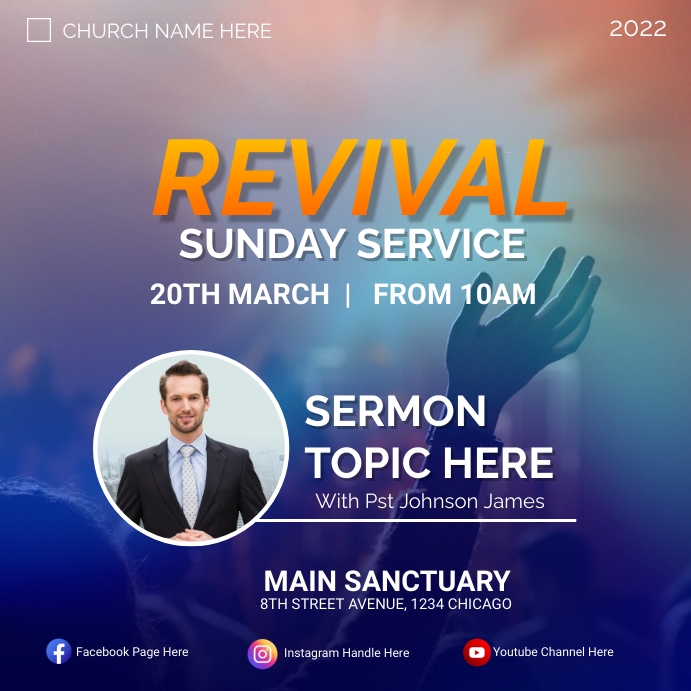 revival sunday service flyer Template | PosterMyWall