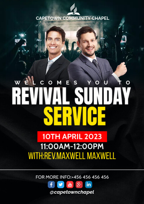 revival Sunday service poster (1) Template | PosterMyWall
