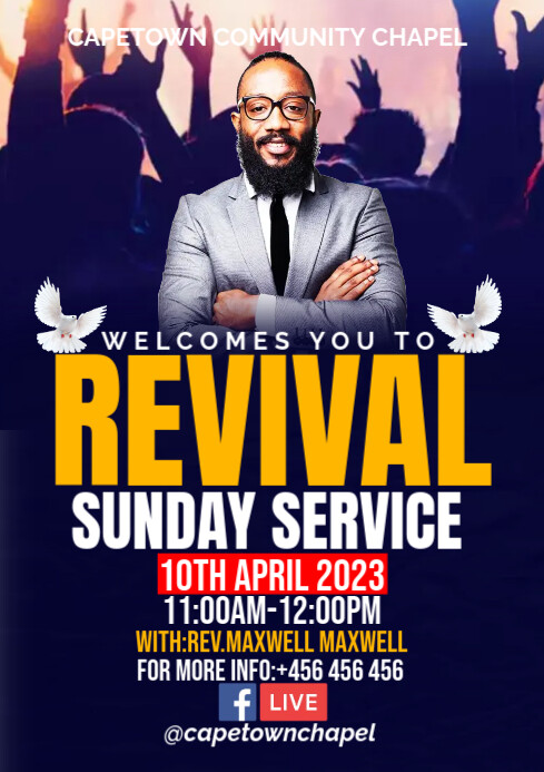 Revival sunday service poster (2) Template | PosterMyWall