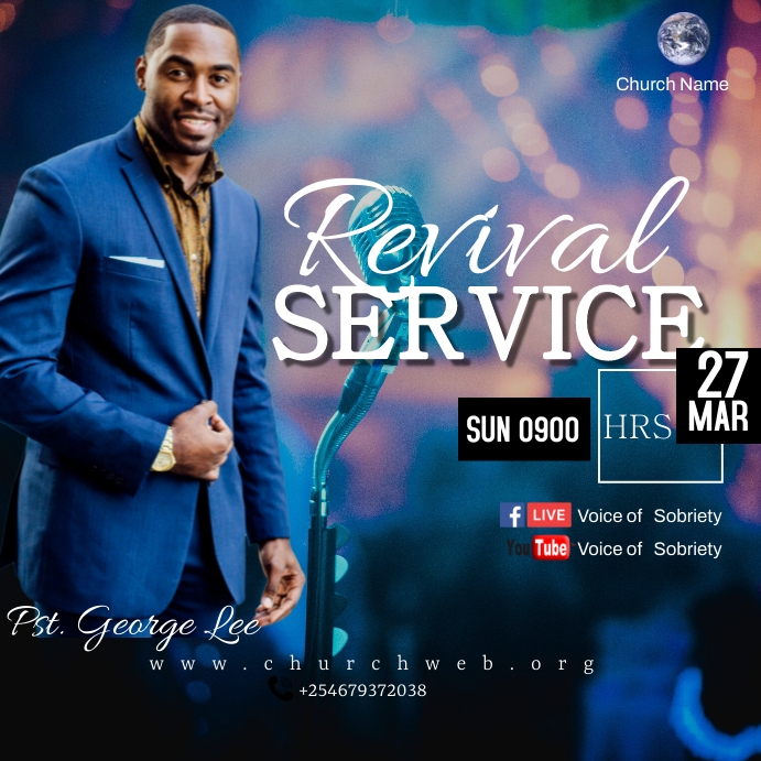 Poster Layanan Kebangunan Rohani Minggu Templat | PosterMyWall