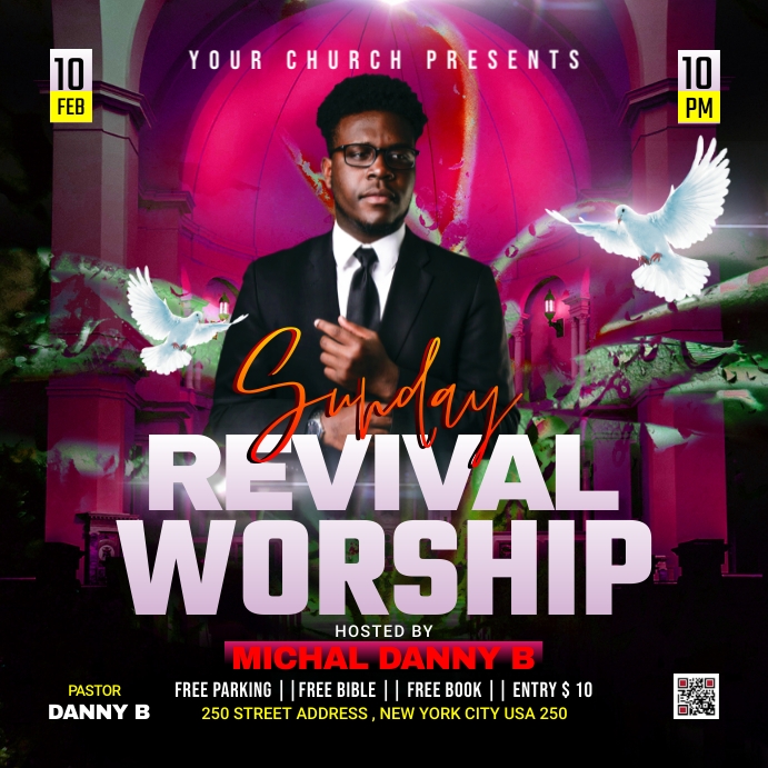 revival worship church flyer Template | PosterMyWall