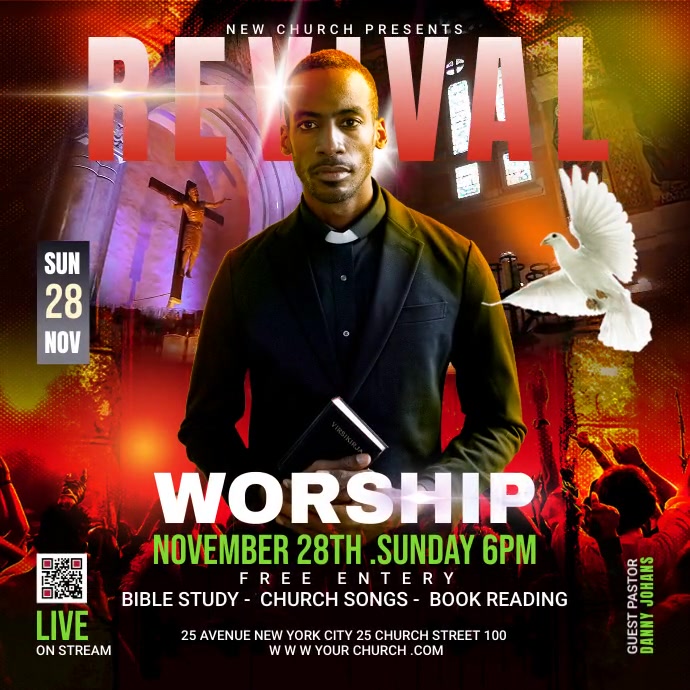 Brosur Video Ibadah Gereja Kebangunan Rohani Templat | PosterMyWall