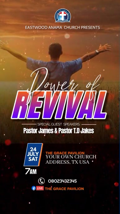 REVIVAL WORSHIP CONFERENCE Template | PosterMyWall