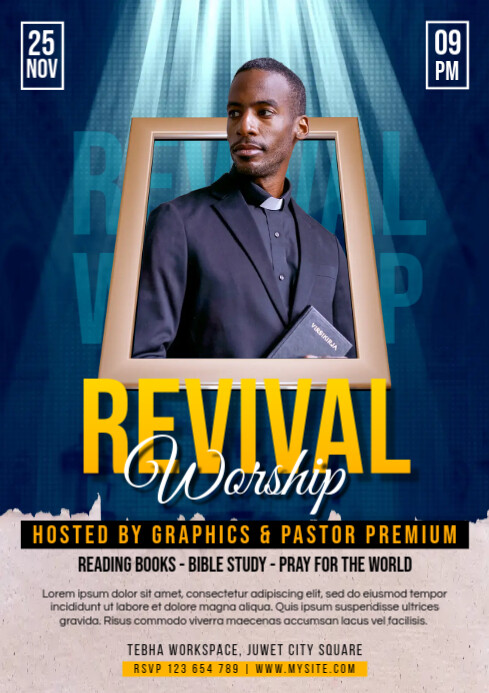 Brosur Templat Selebaran Konferensi Ibadah Kebangunan Rohani | PosterMyWall