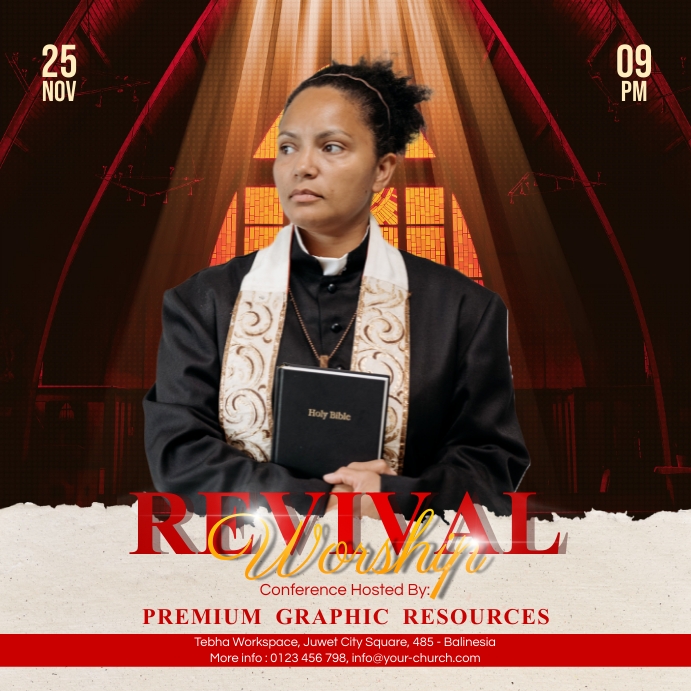 Brosur Templat Selebaran Konferensi Ibadah Kebangunan Rohani | PosterMyWall