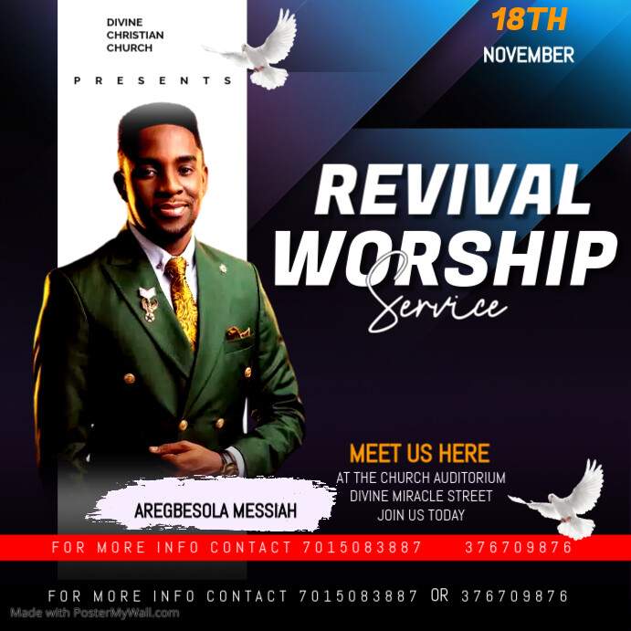 Copy of revival worship service | PosterMyWall