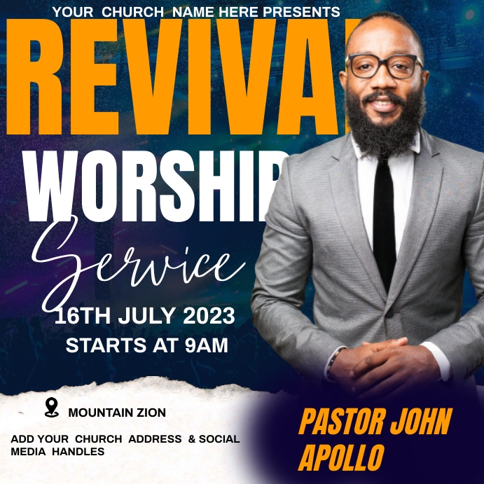 revival worship service Template | PosterMyWall