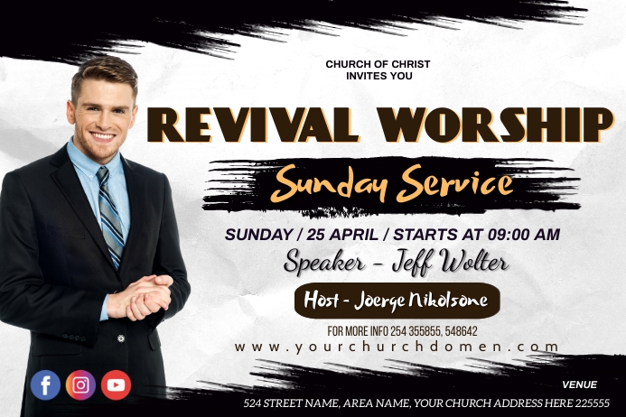 revival worship sunday service Template | PosterMyWall