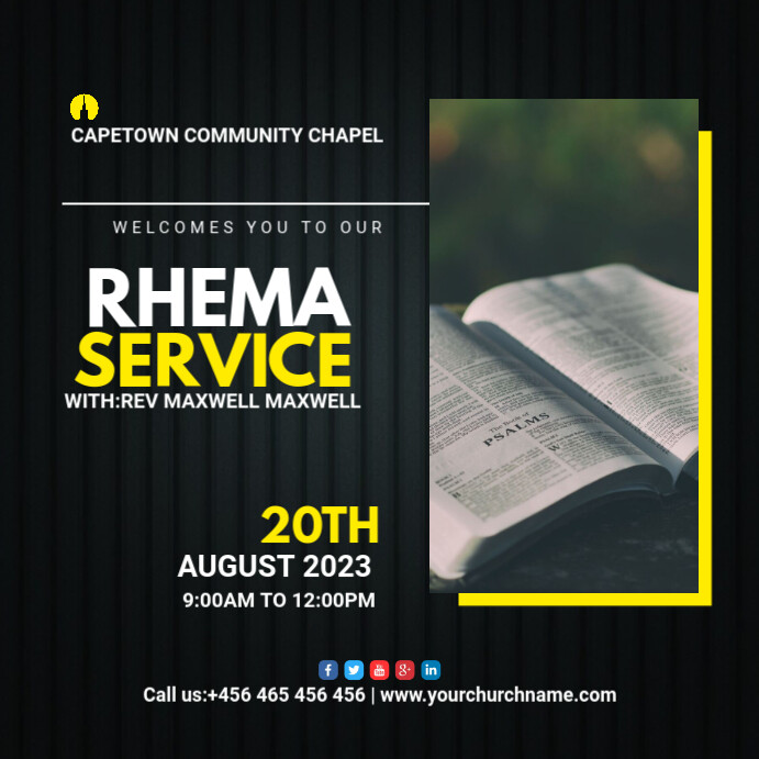 Copy of Rhema service flyer template (1) | PosterMyWall