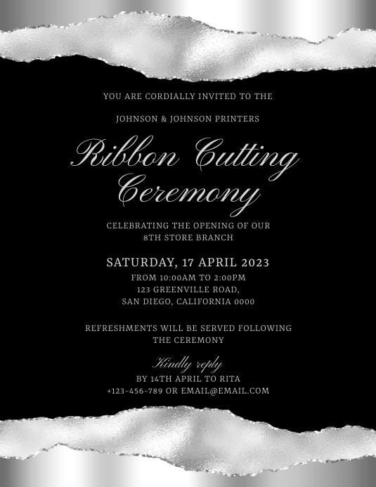 Ribbon Cutting Launch Party Invitation Templa Template | PosterMyWall