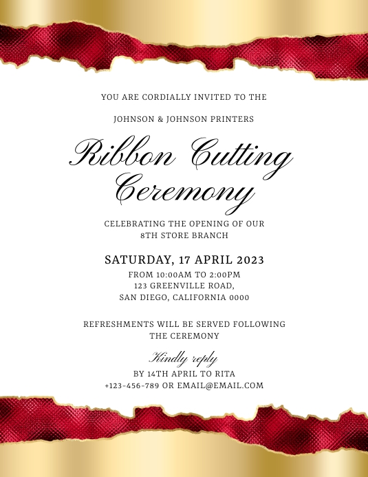 Ribbon Cutting Launch Party Invitation Templa Template | PosterMyWall