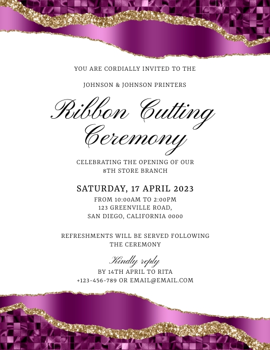 Ribbon Cutting Launch Party Invitation Templa Template | PosterMyWall