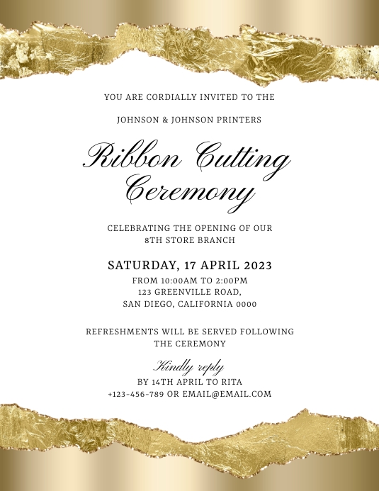 Ribbon Cutting Launch Party Invitation Templa Template | PosterMyWall