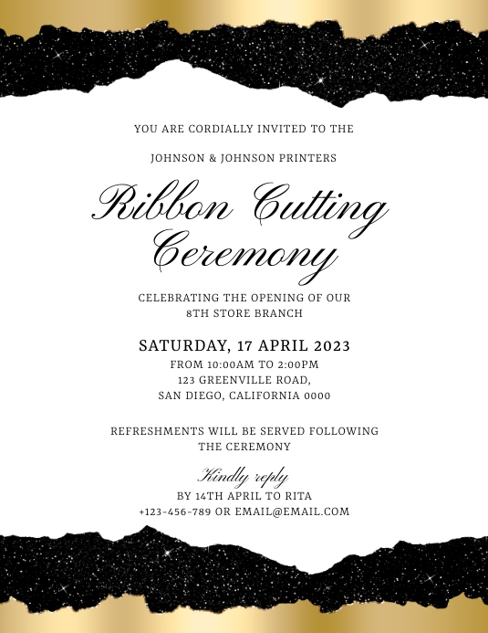 Ribbon Cutting Launch Party Invitation Templa Template | PosterMyWall