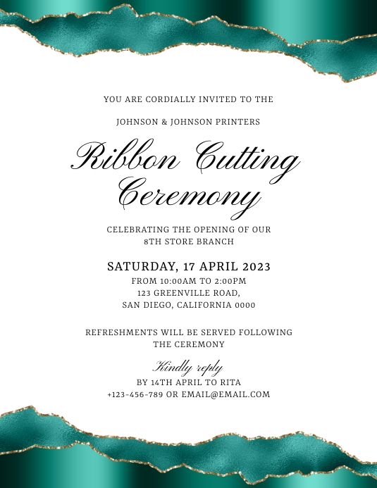 Modèle Ribbon Cutting Launch Party Invitation Templa | PosterMyWall