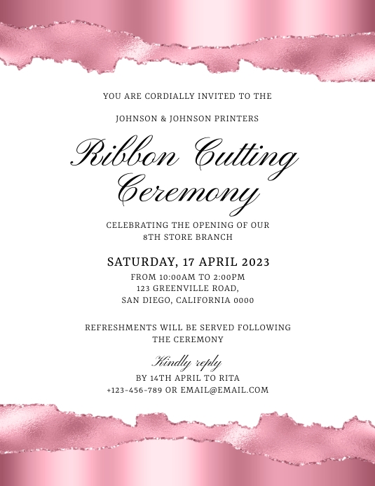 Ribbon Cutting Launch Party Invitation Templa Template | PosterMyWall
