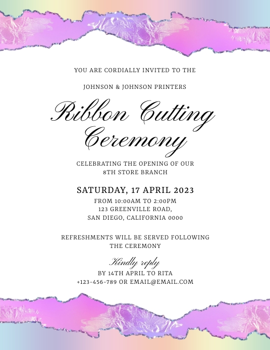 Ribbon Cutting Launch Party Invitation Templa Templat | PosterMyWall