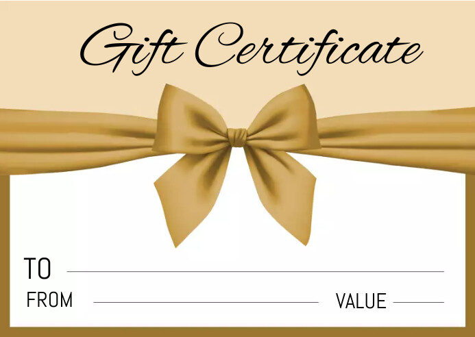 Ribbon gold gift certificate Template | PosterMyWall