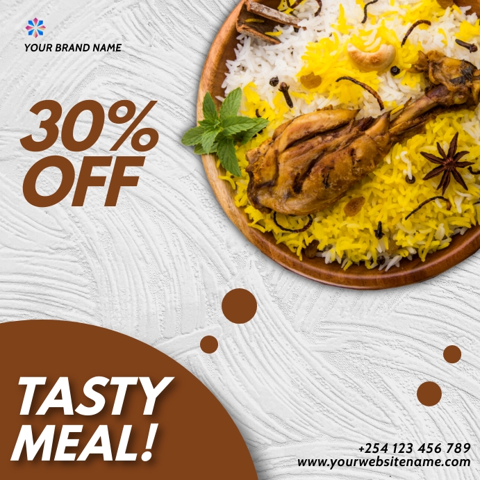 Copy of rice biryani food menu restaurant sale flyer | PosterMyWall