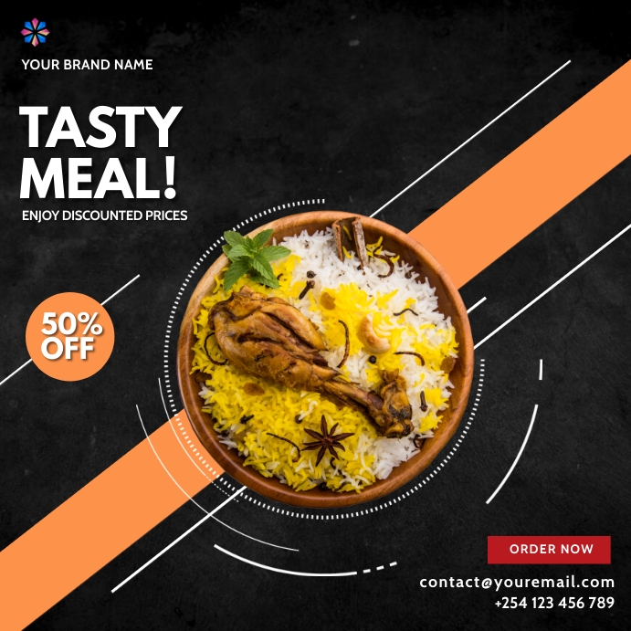 Copy of rice biryani food menu restaurant sale flyer | PosterMyWall