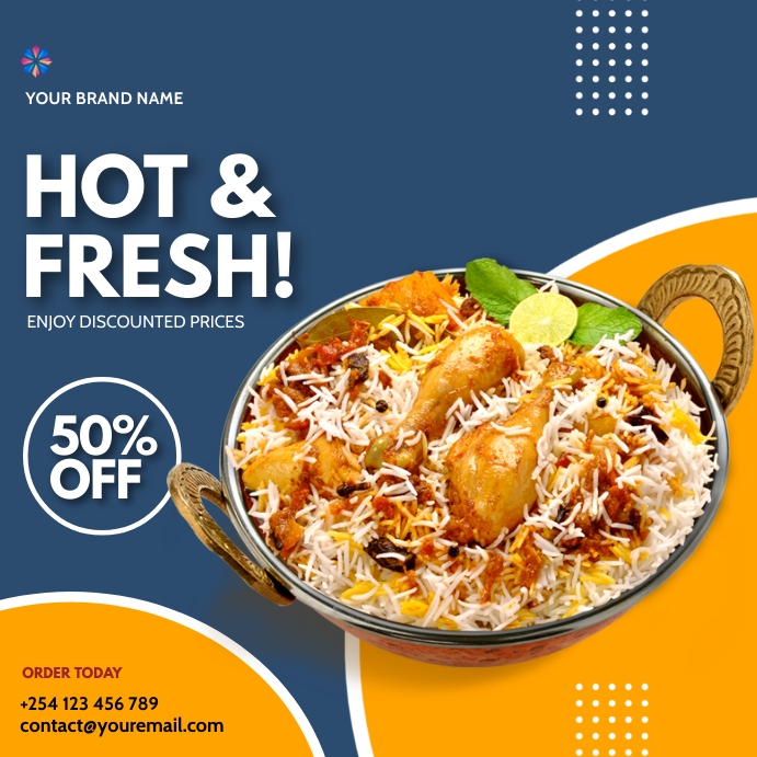 rice biryani food menu restaurant sale flyer Template | PosterMyWall