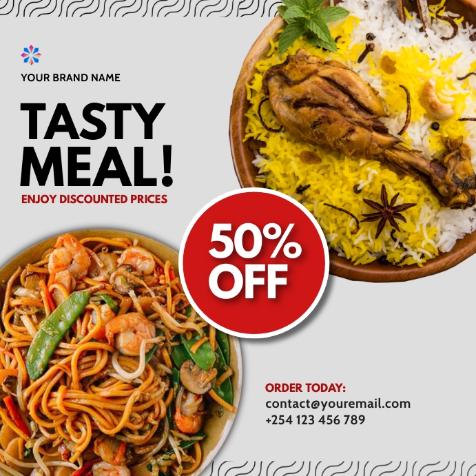 rice biryani food menu restaurant sale flyer Template | PosterMyWall