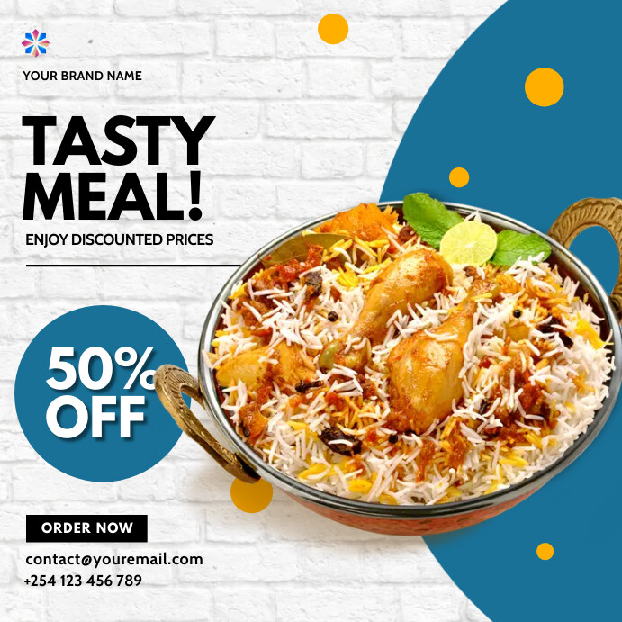 rice chicken food restaurant menu sale flyer Template | PosterMyWall