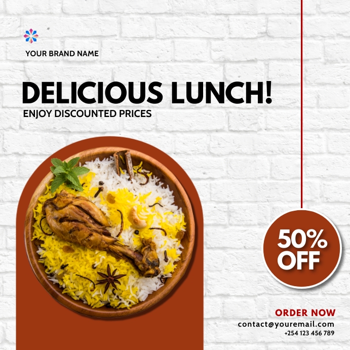 rice chicken food restaurant menu sale flyer Template | PosterMyWall