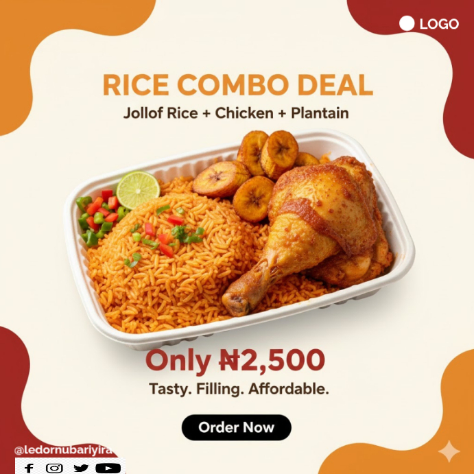Rice combo deal flyer Template | PosterMyWall