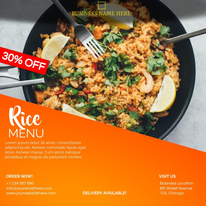 rice menu flyer Template | PosterMyWall
