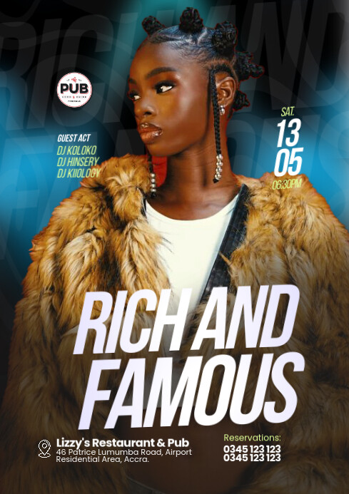 Rich and Famous Party Design Template | PosterMyWall