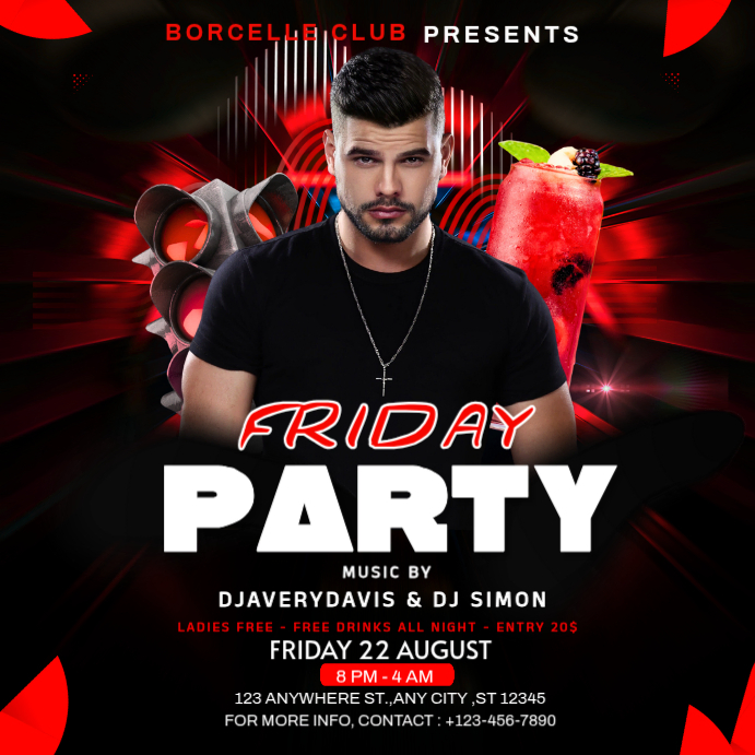 Riday Party Flyer Template | PosterMyWall