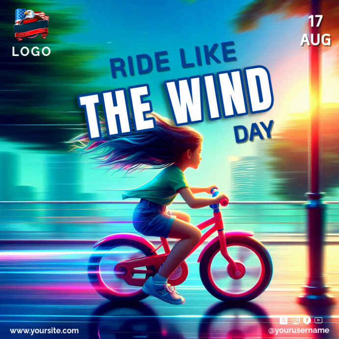 Ride Like The Wind Day Template | PosterMyWall