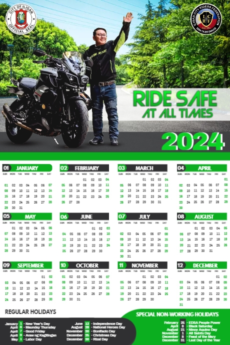 Riders Calendar 2023 Template | PosterMyWall