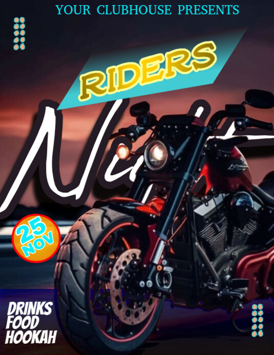 RIDERS NIGHT PARTY Template | PosterMyWall