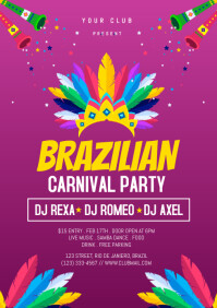 Brazilian Carnival Party Poster Flyer Template | PosterMyWall