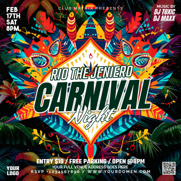 Rio carnival night Template | PosterMyWall