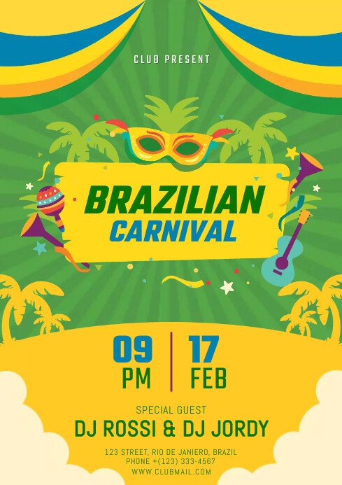RIO CARNIVAL PARTY Template | PosterMyWall