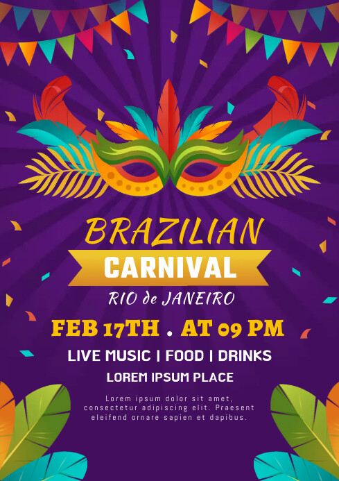 RIO CARNIVAL PARTY Template | PosterMyWall