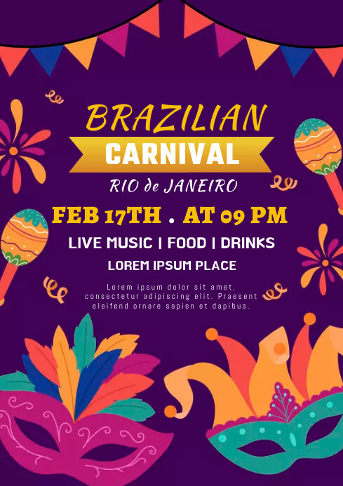RIO CARNIVAL PARTY Template | PosterMyWall
